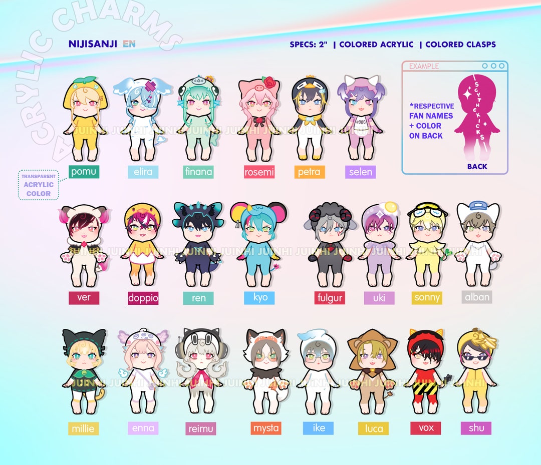 Buy 2 Get 1 Free NIJI Angels Vtuber Colorful Candy Keychain Charms - Etsy