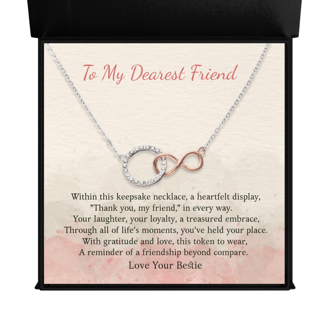 Best Friend Necklace - Infinity Circle, Friendship Jewelry, Message ...