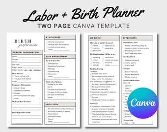Birth Plan Template Editable, Birth Preferences, Printable Birth Plan ...