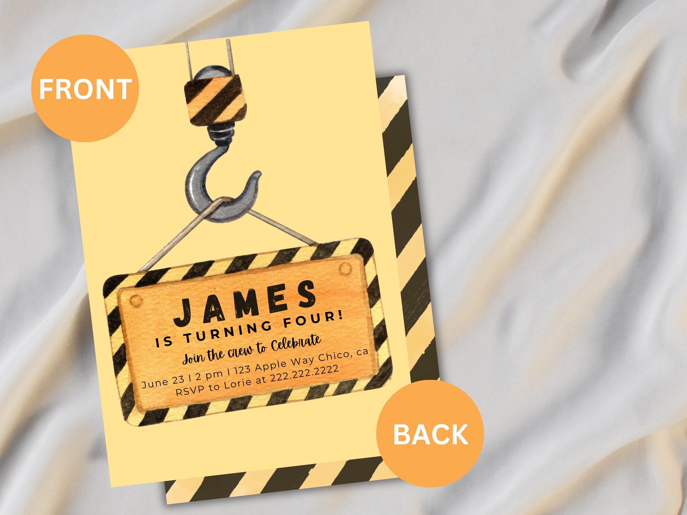 Editable Construction Party Invitation, Construction Birthday Invite ...