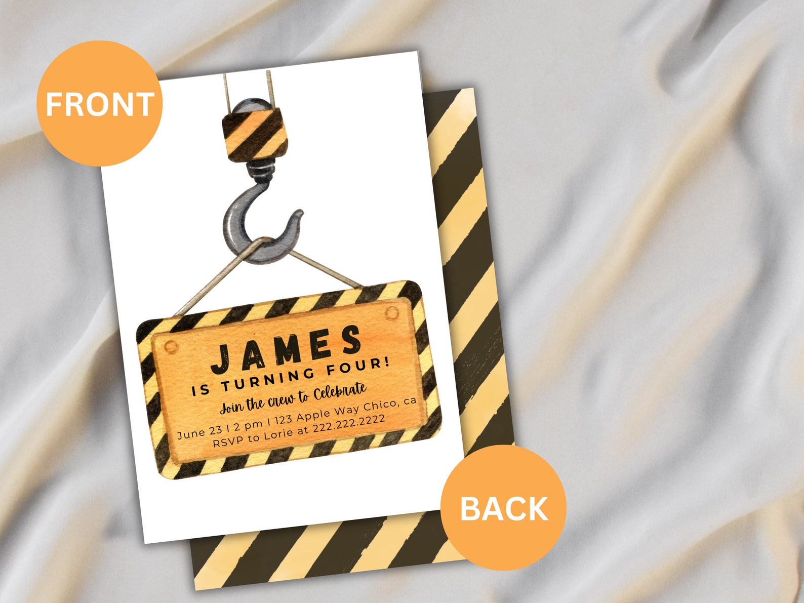 Editable Construction Party Invitation, Construction Birthday Invite ...