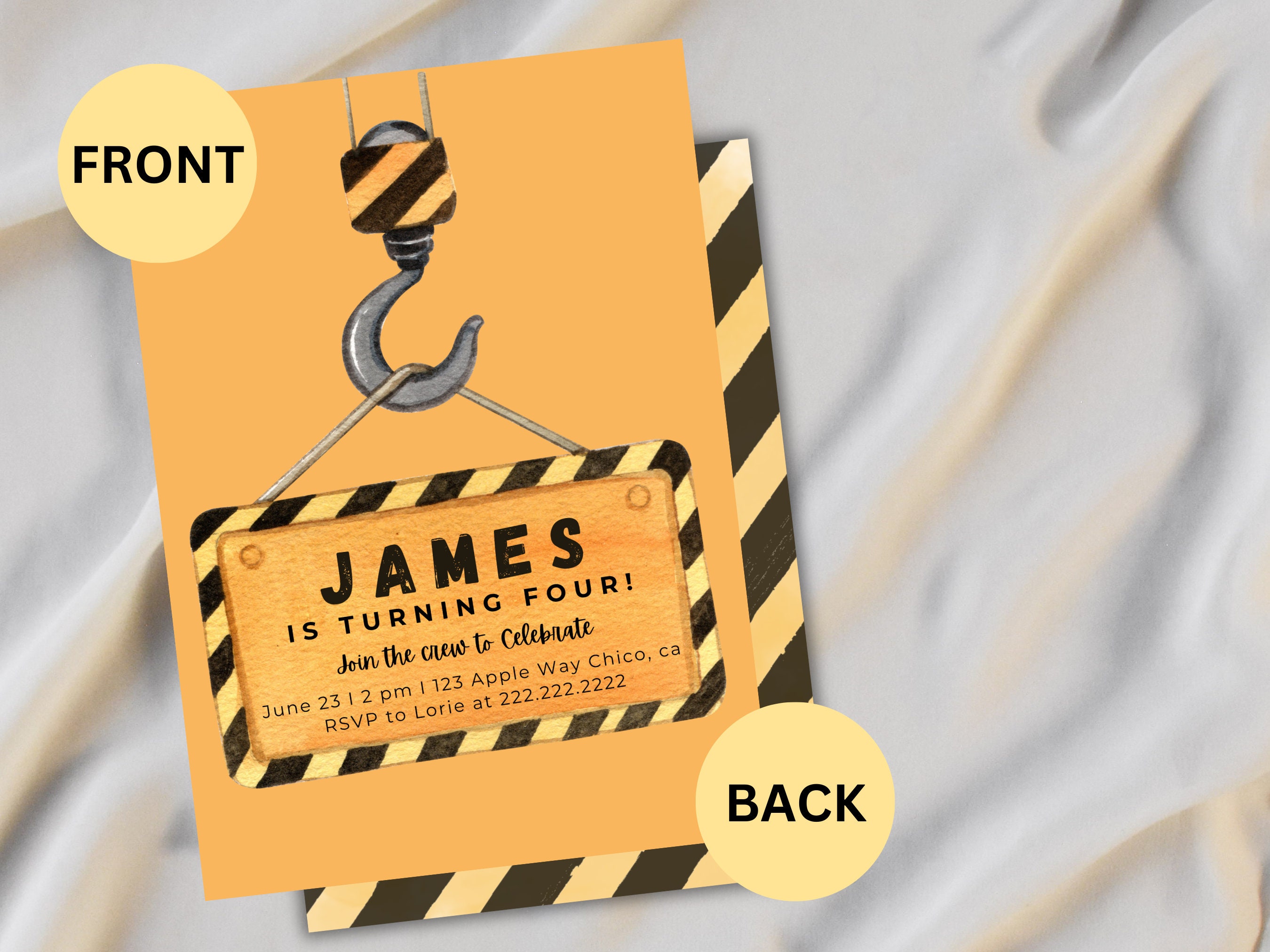 Editable Construction Party Invitation, Construction Birthday Invite ...