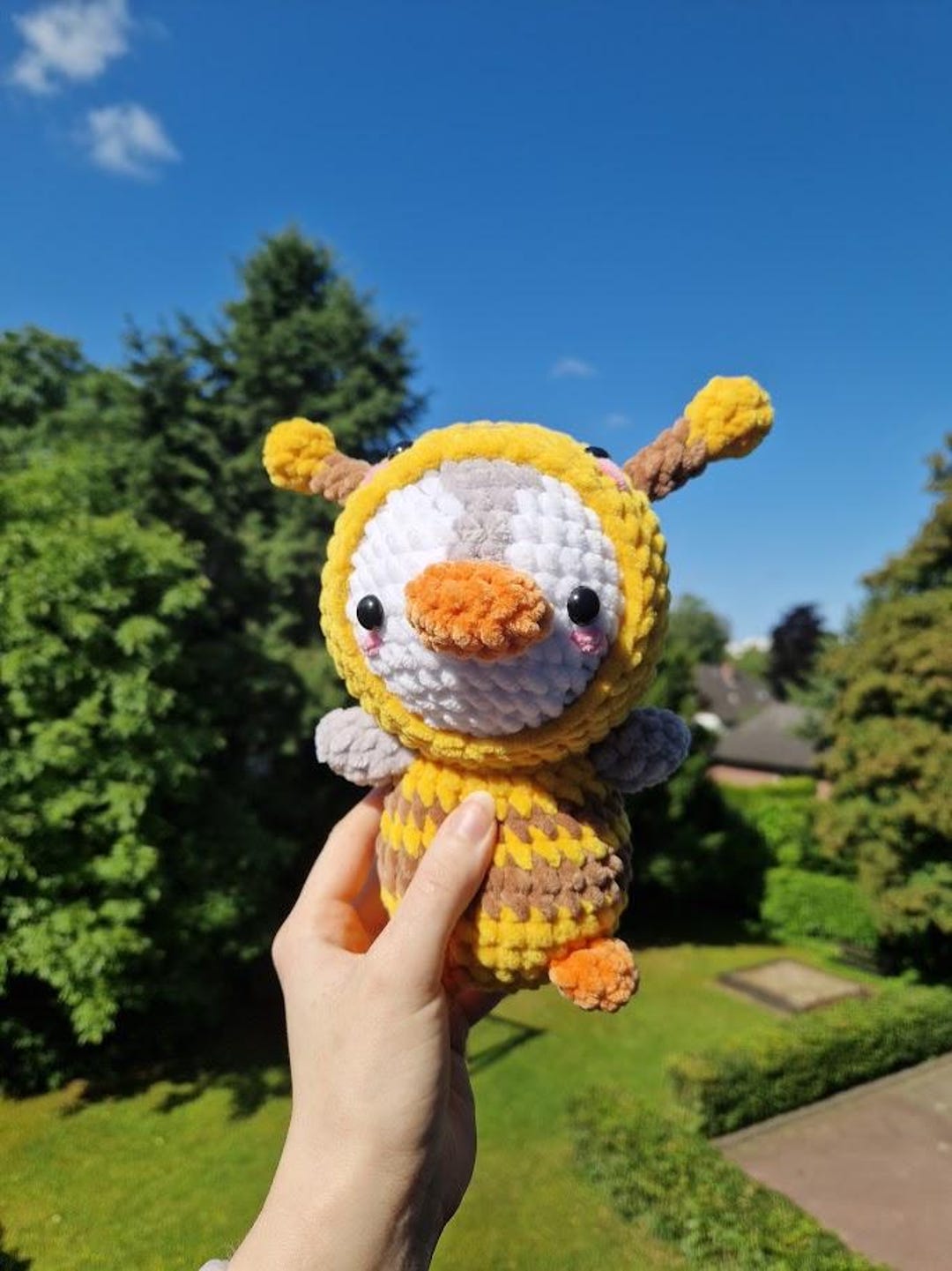 Adorable Crochet Penguin in Bee Costume, Handmade Amigurumi Plush - Etsy