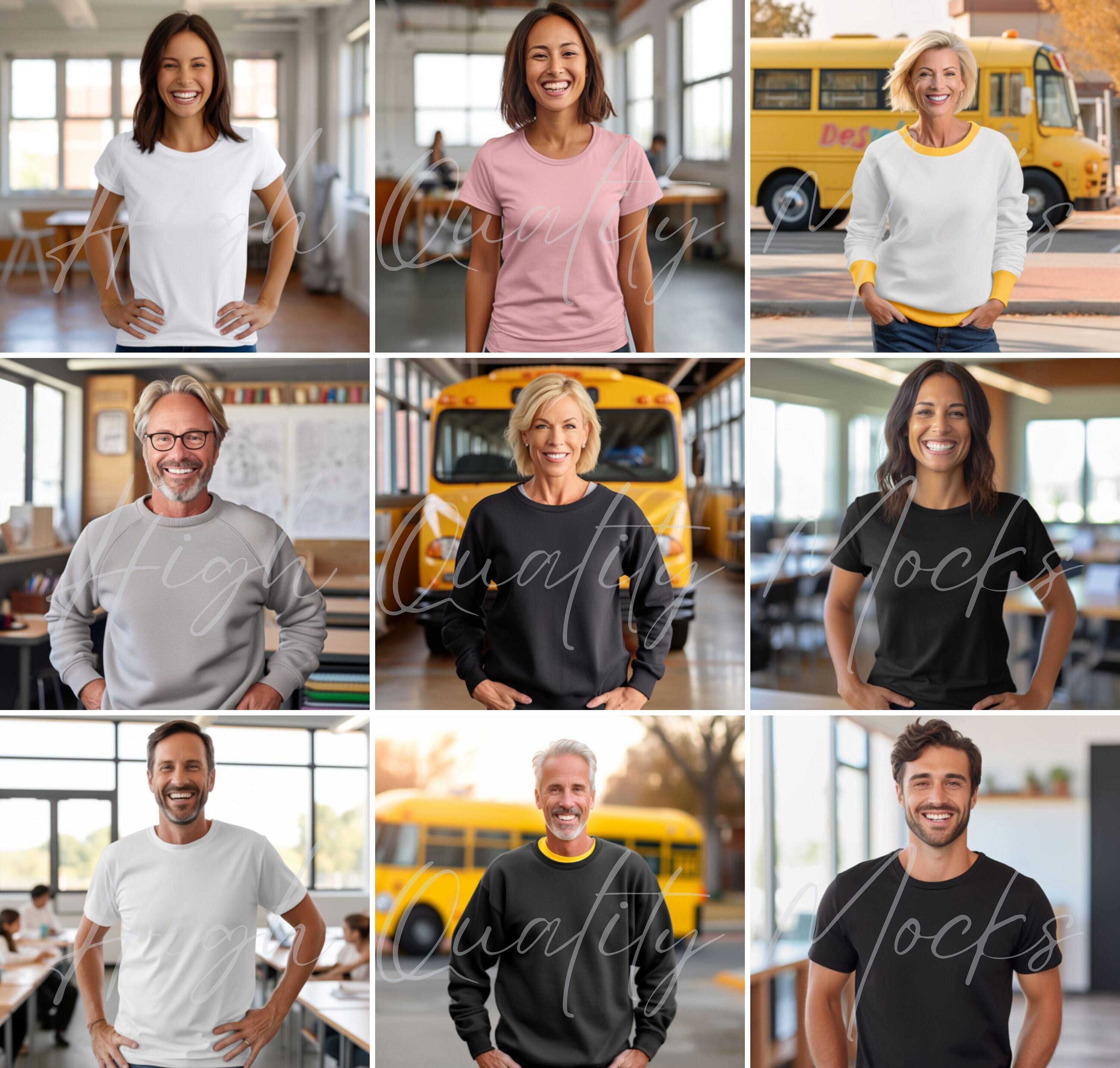 Teacher Student Mockup Bundle, Mockups Classroom, Clothing Mockup Pack ...