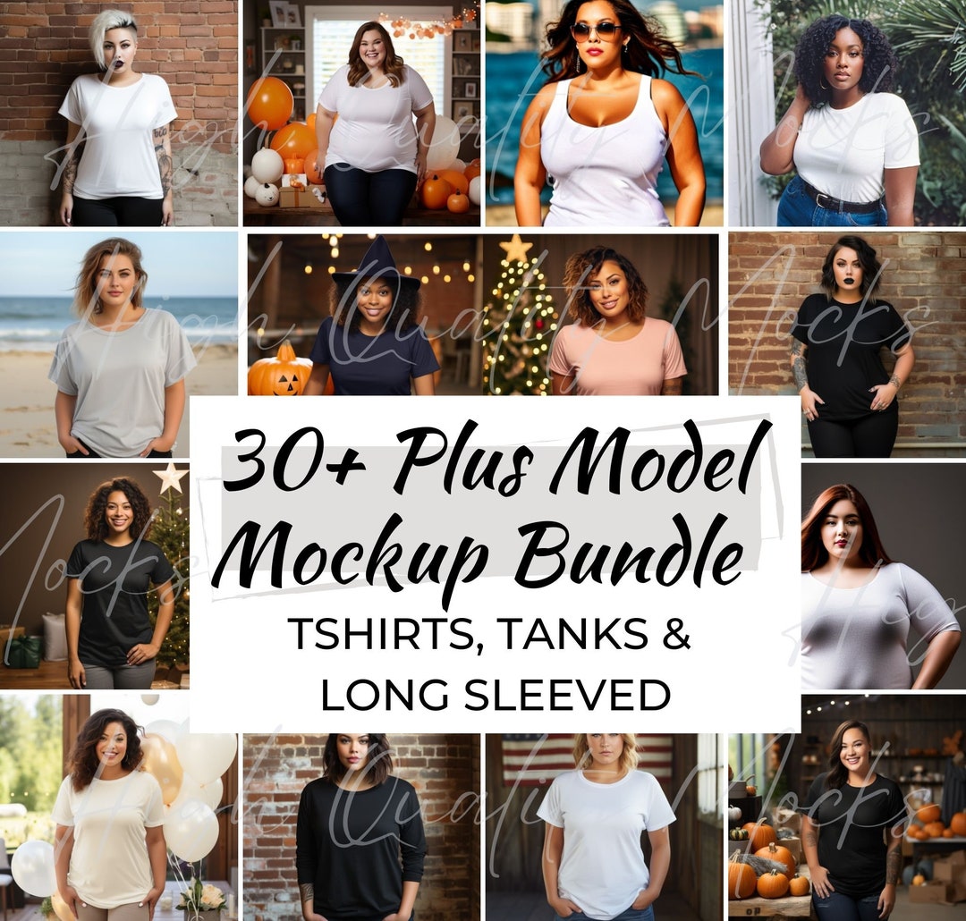 Plus Size Model Mockup Bundle, Plus Size Tshirt Mockup, Plus Sized ...