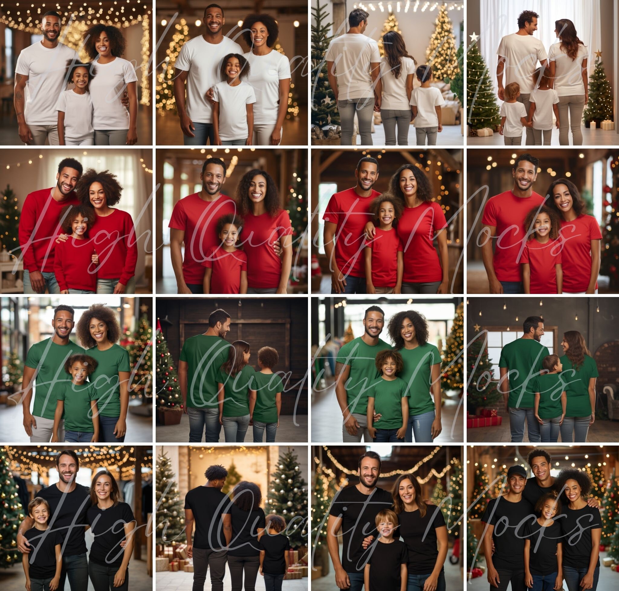 Christmas Mega Mockup Bundle, Family Mockup Shirt, Couples Matching ...