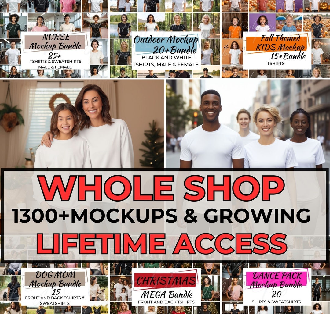 All the Bundles, Whole Shop Mockup, All Mockups Bundle, Whole Shop ...