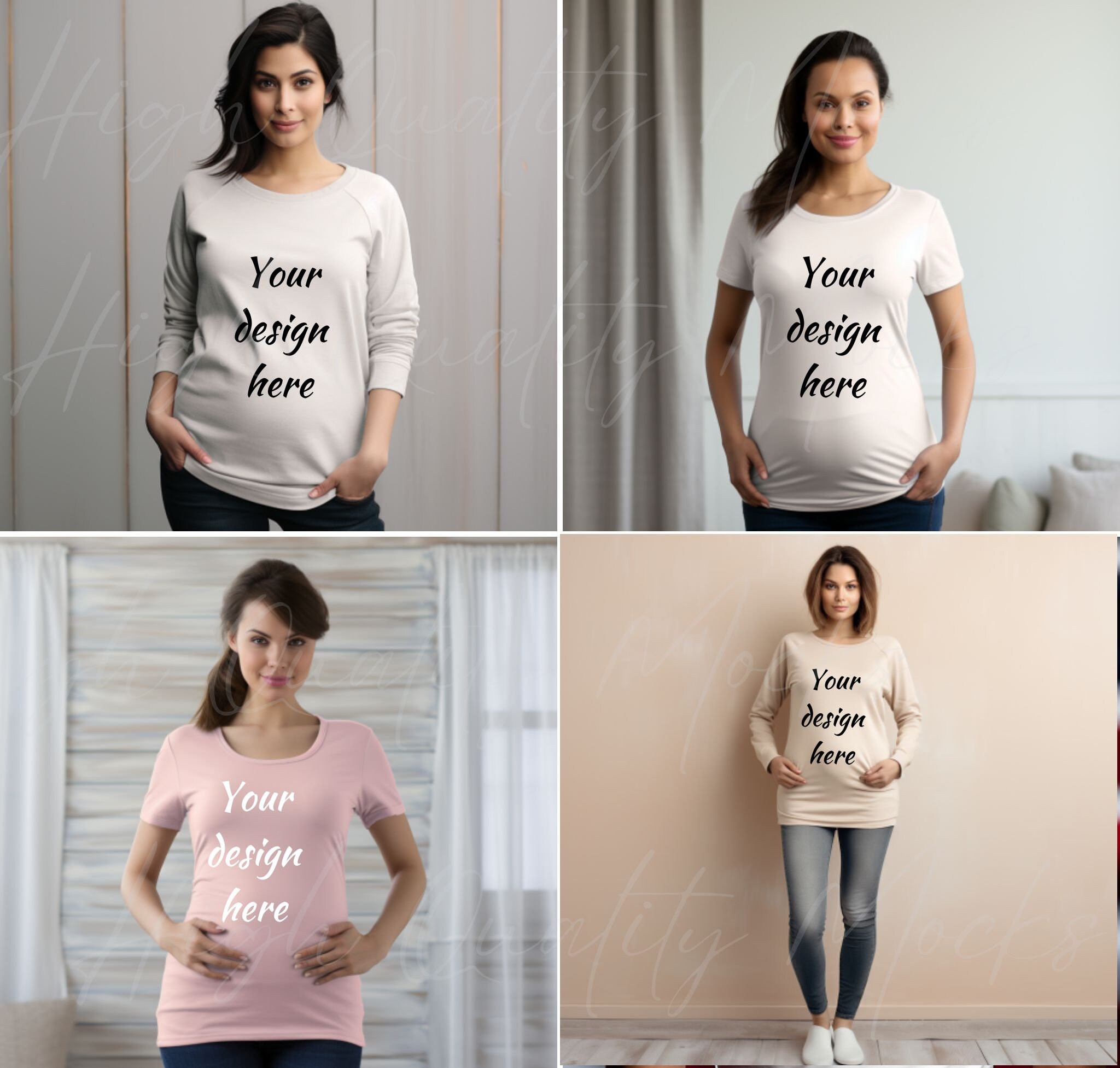 Maternity Shirt Mockup, Pregnancy Shirt Mockup, Maternity Tshirt ...