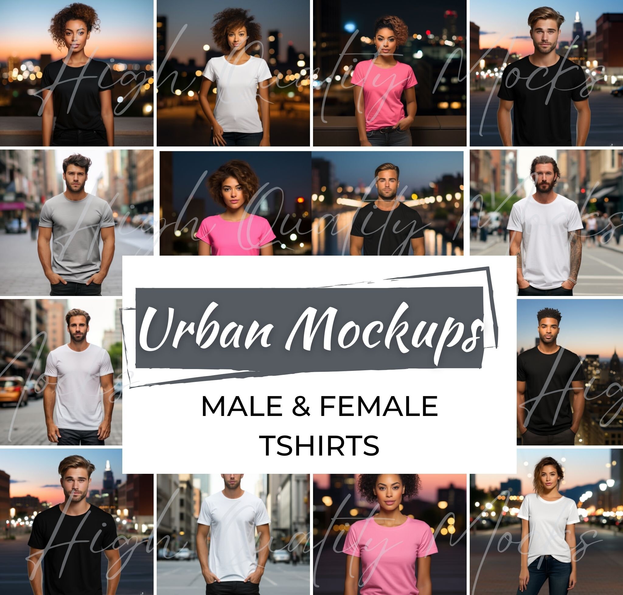 Urban Mockup Bundle, City T-shirt Mockup Bundle, Black Shirt Mockup ...