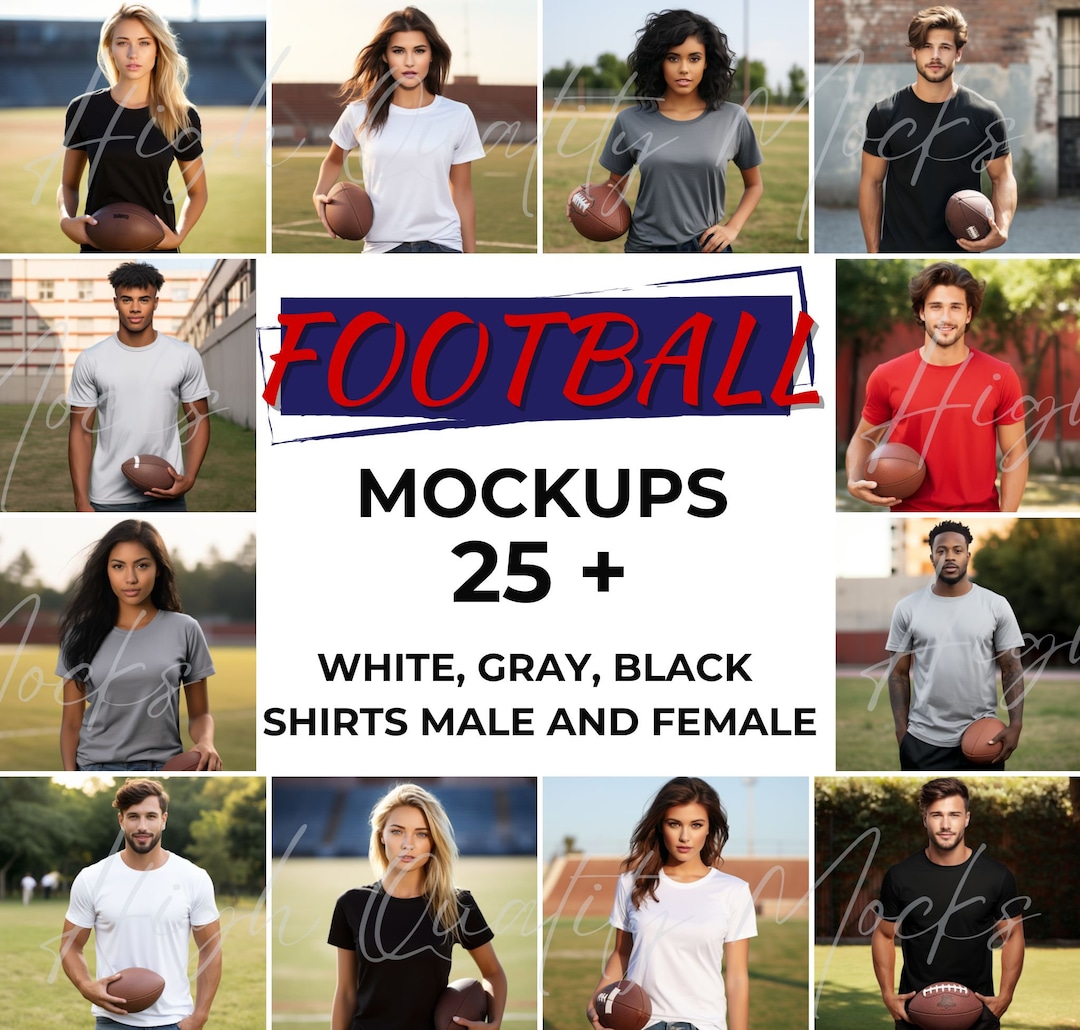 Football Shirt Mockup, Football T-shirt Mockup, Clothing Mockup Pack ...