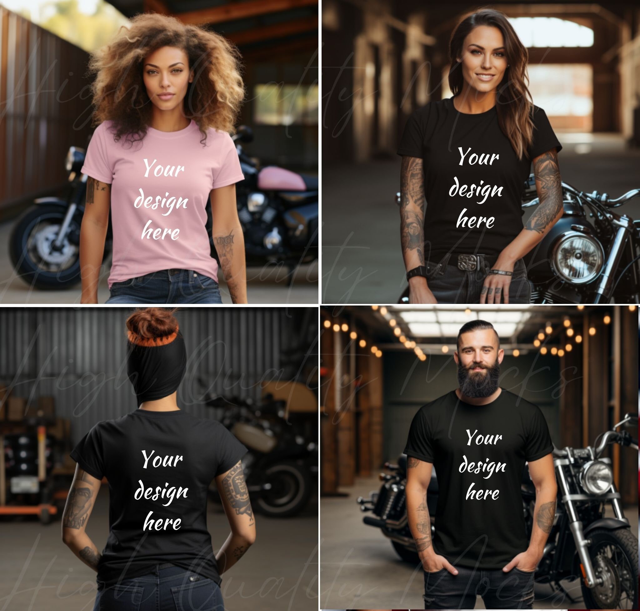 Biker Mockup Bundle, Motorcycle Mockups, Biker Chic Mockup, Manly ...
