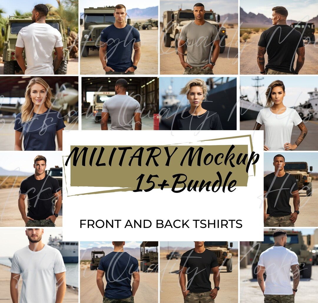 Military Tshirt Mockup Bundle, Veteran's Day Mockup, Military Mockup ...