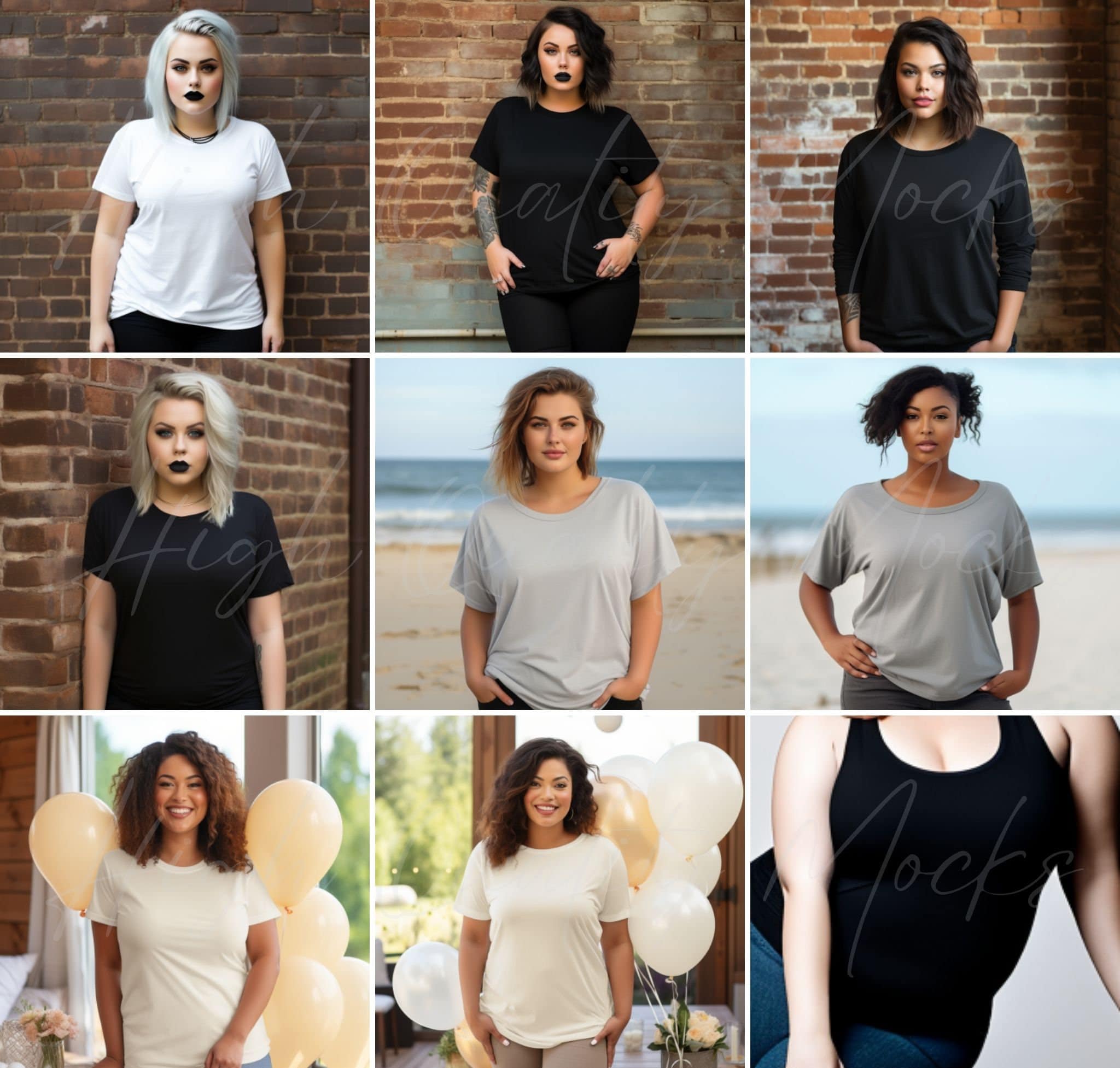 Plus Size Model Mockup Bundle, Plus Size Tshirt Mockup, Plus Sized ...