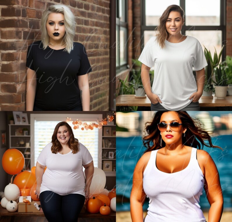 Plus Size Model Mockup Bundle, Plus Size Tshirt Mockup, Plus Sized ...