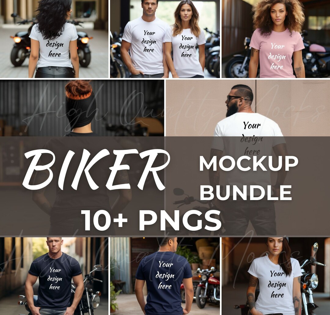 Biker Mockup Bundle, Motorcycle Mockups, Biker Chic Mockup, Manly ...