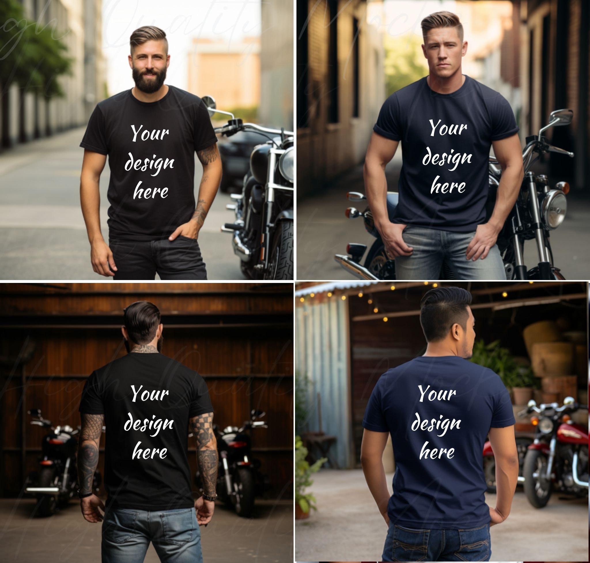 Biker Mockup Bundle, Motorcycle Mockups, Biker Chic Mockup, Manly ...