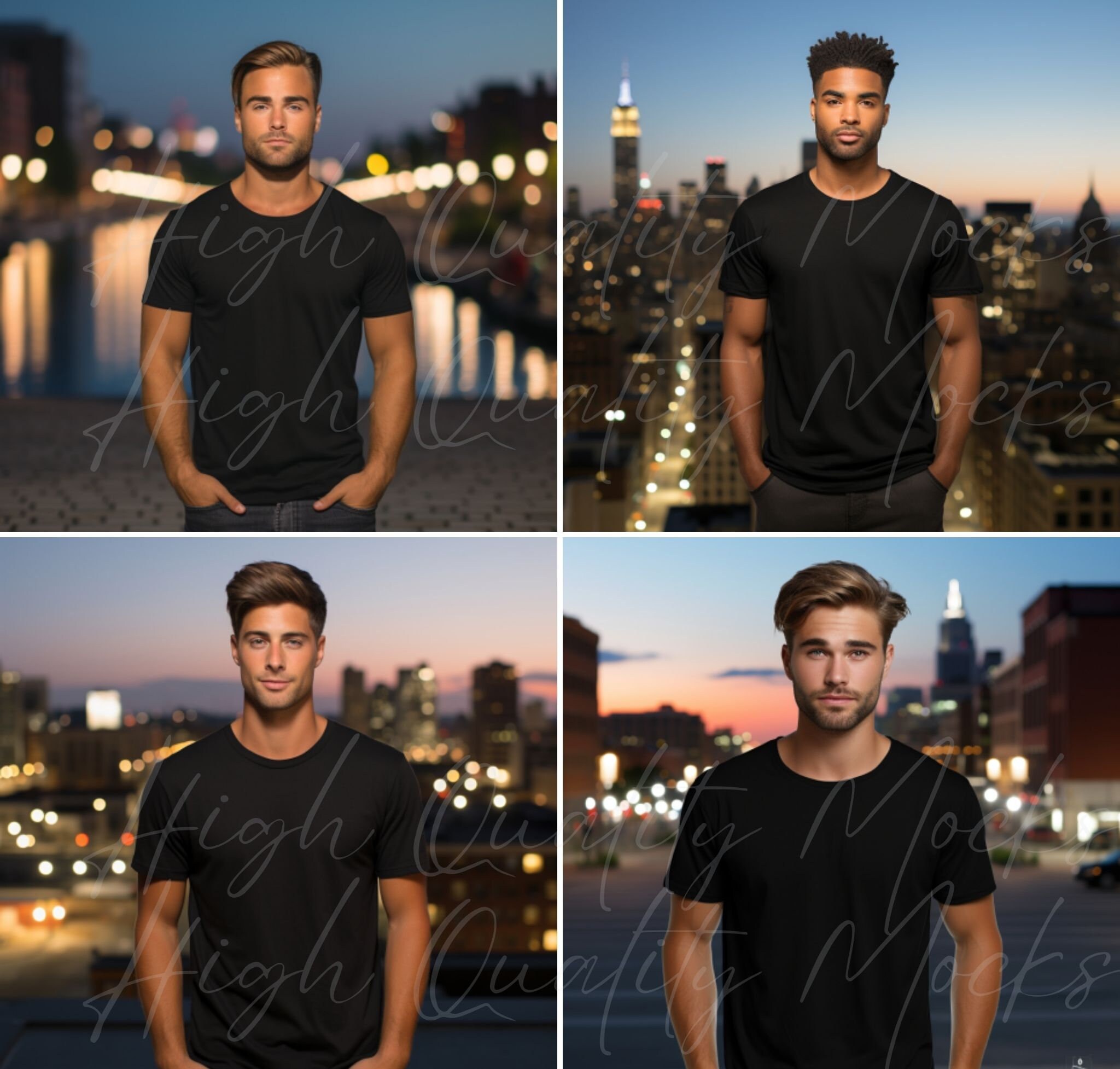 Urban Mockup Bundle, City T-shirt Mockup Bundle, Black Shirt Mockup ...