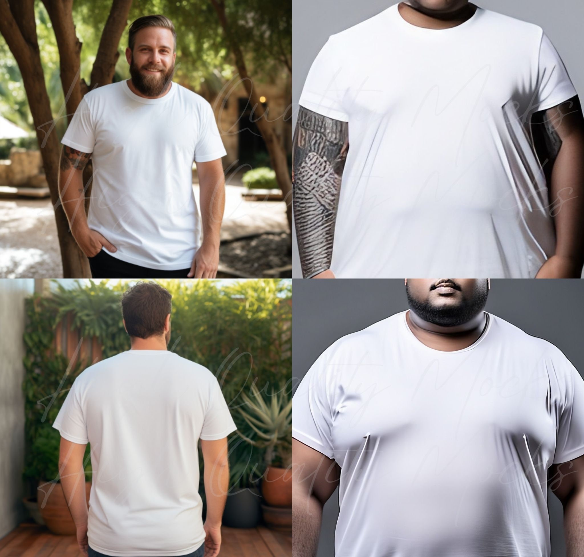 Male Plus Size Model Mockup Bundle, Plus Size Tshirt Mockup, Plus Sized ...