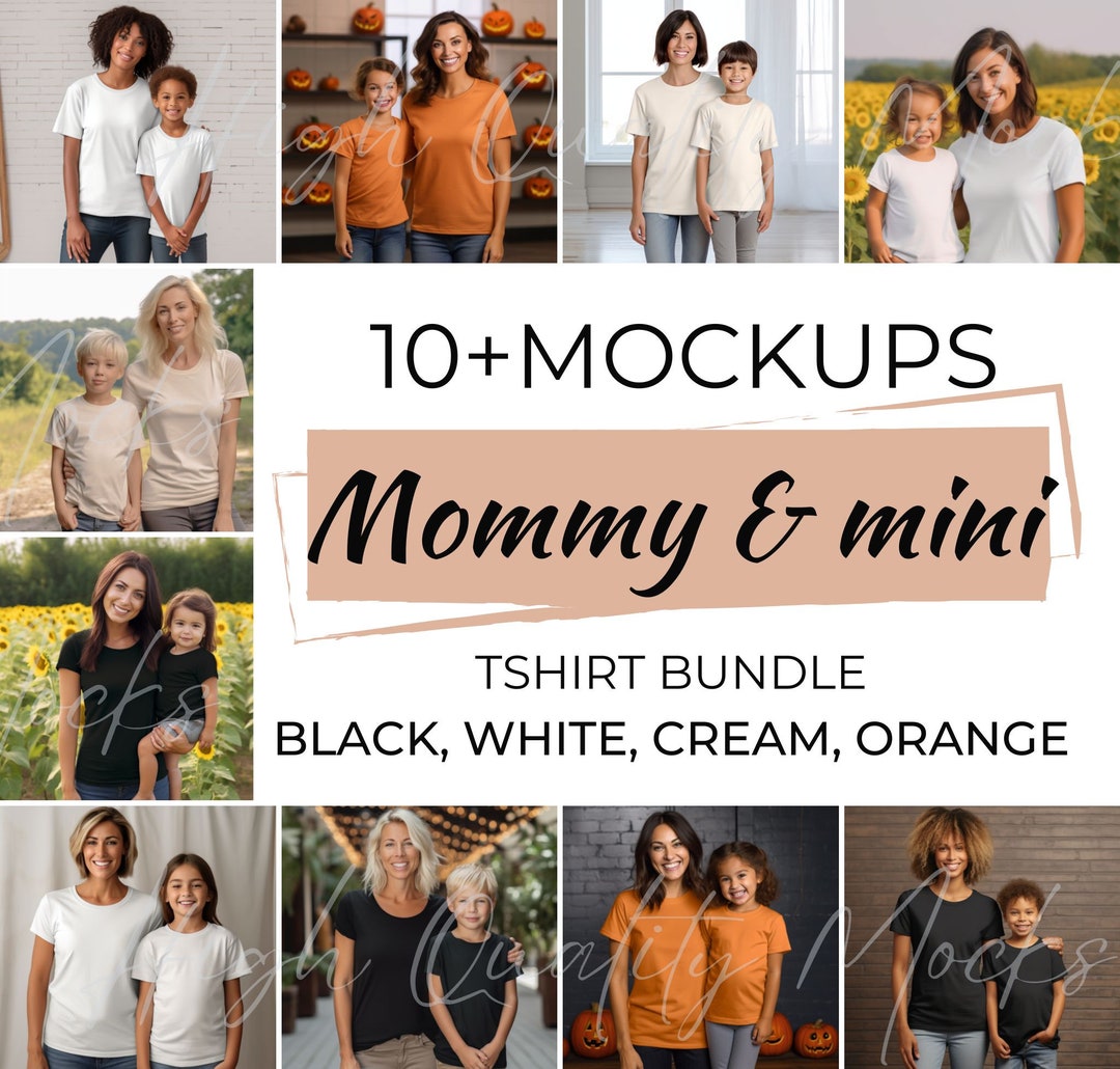 Mommy and Me Mockup White, Mommy and Me Shirt Mockup, Mommy and Me ...