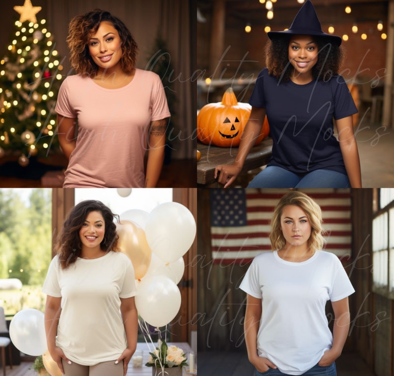 Plus Size Model Mockup Bundle, Plus Size Tshirt Mockup, Plus Sized ...