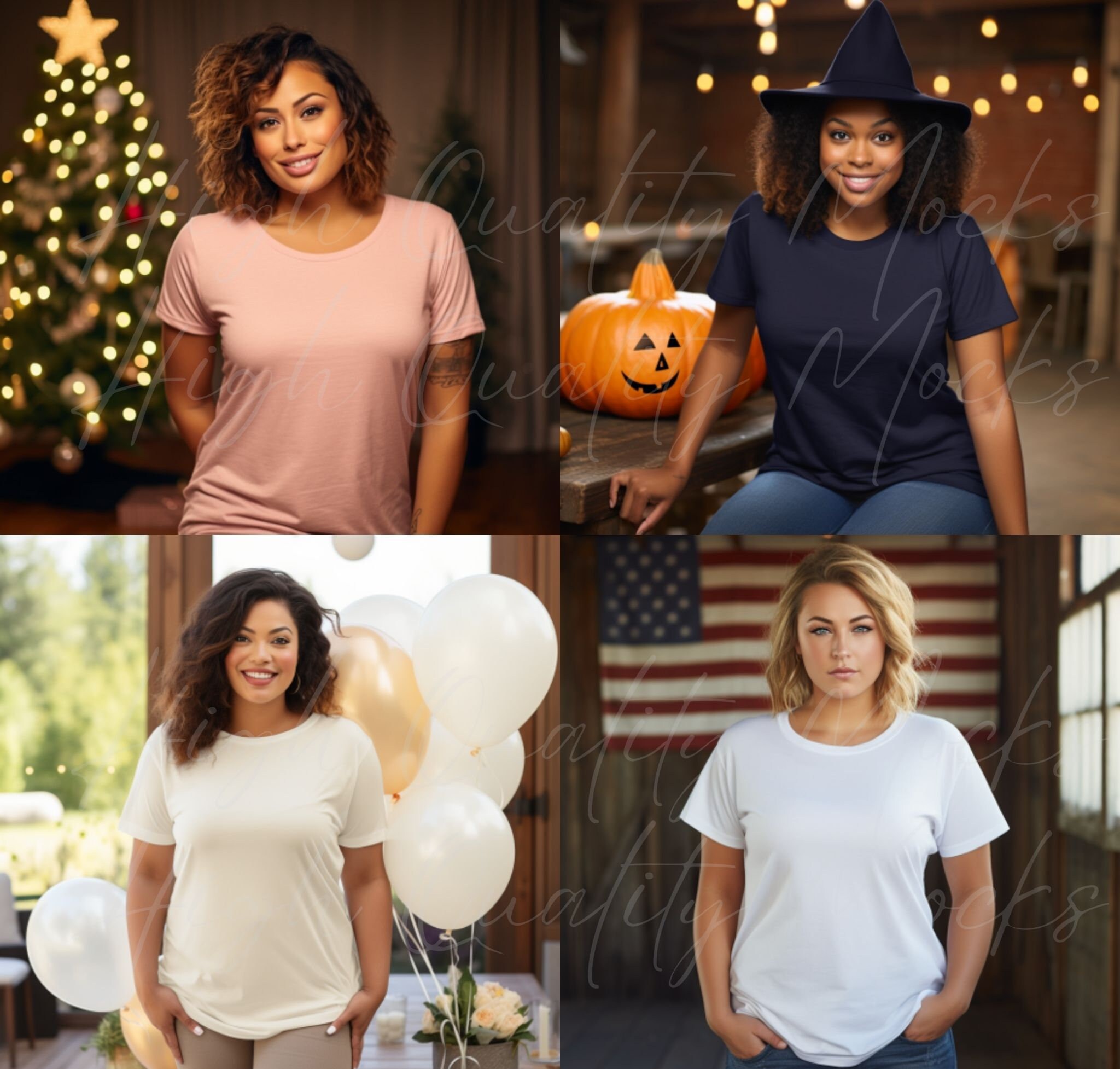 Plus Size Model Mockup Bundle, Plus Size Tshirt Mockup, Plus Sized ...