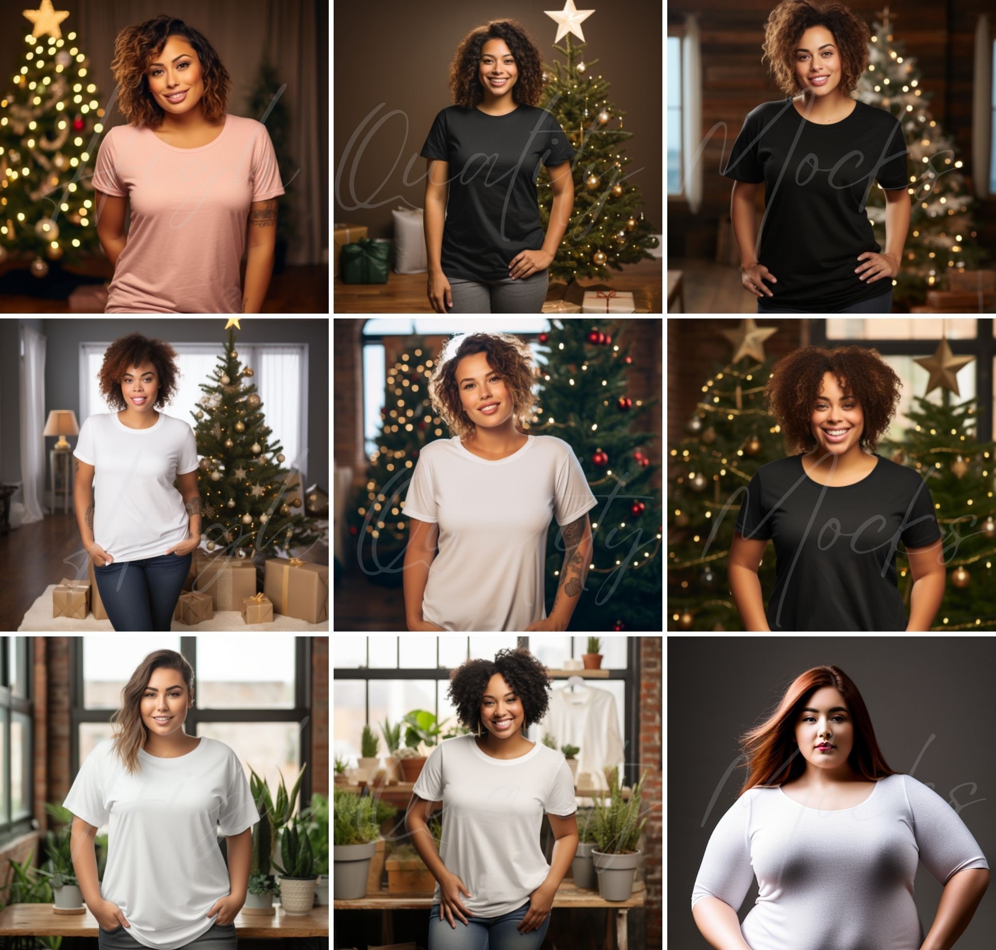 Plus Size Model Mockup Bundle, Plus Size Tshirt Mockup, Plus Sized ...