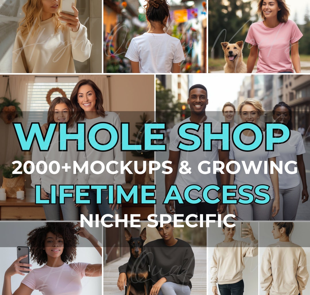 Whole Shop Mockup, All the Bundles, New Shop Mockup Bundle, Tshirt ...