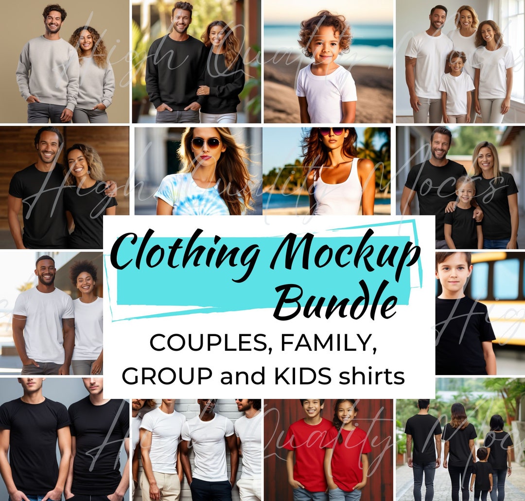 Clothing Mockup Pack, Mockup Bundle, Variety Mockup Bundle, Family ...