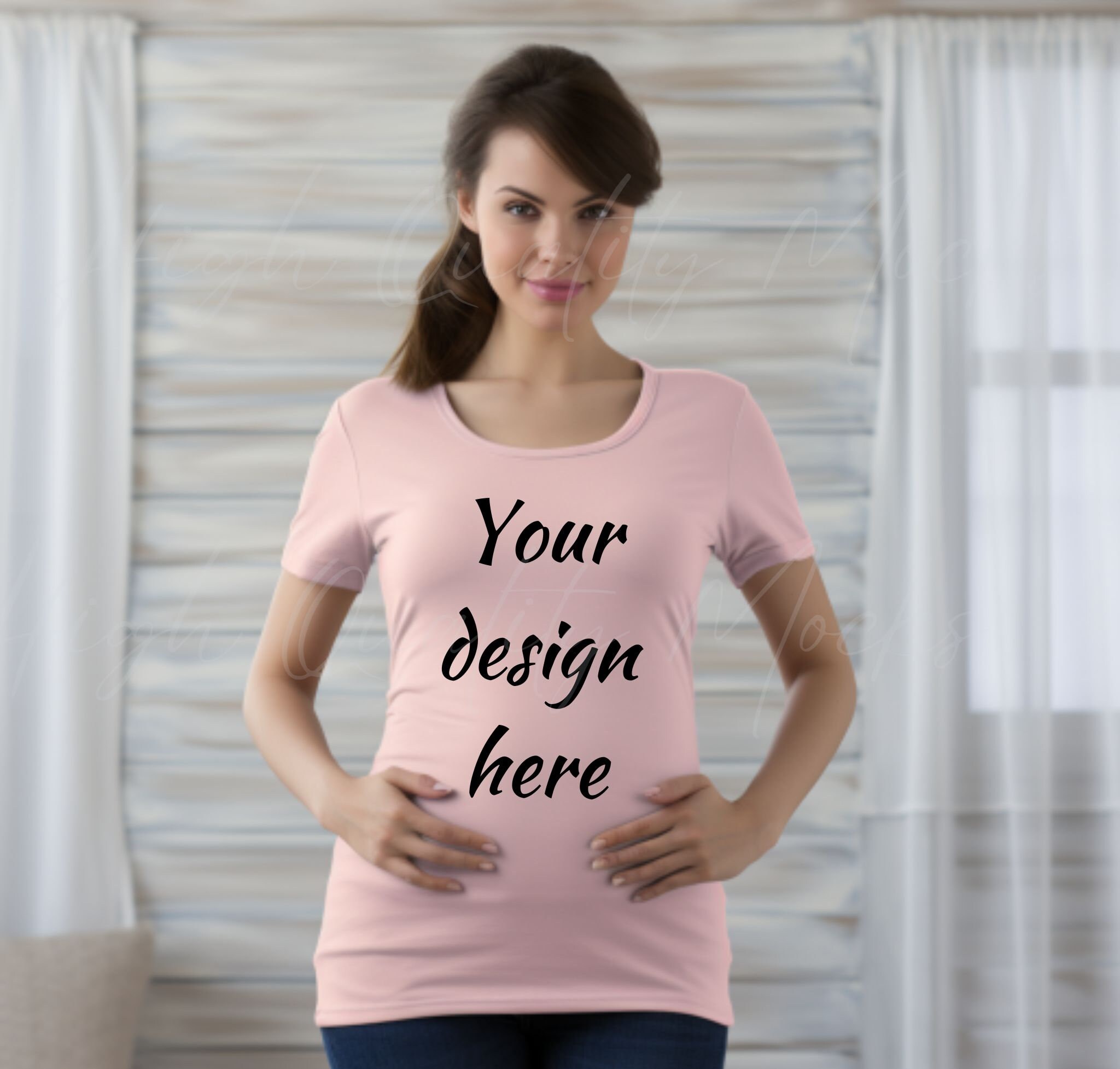 Maternity Shirt Mockup, Pregnancy Shirt Mockup, Maternity Tshirt ...