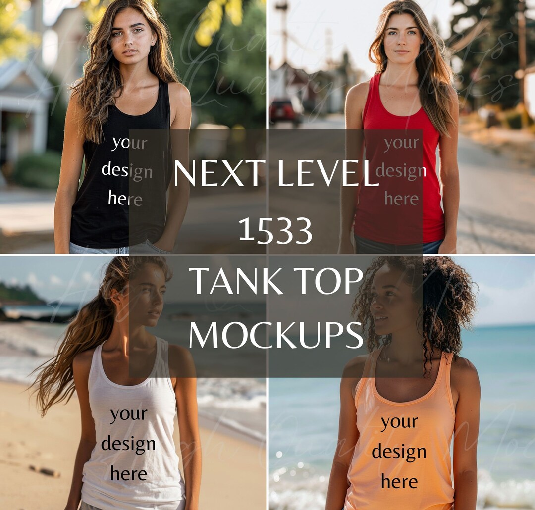 Tank Top Mockup Bundle, Next Level 1533 Mockup Bundle, Next Level Tank ...