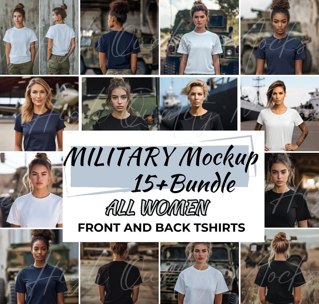 Female Military Shirt Mockup Bundle, Veteran's Day Mockup, Military ...