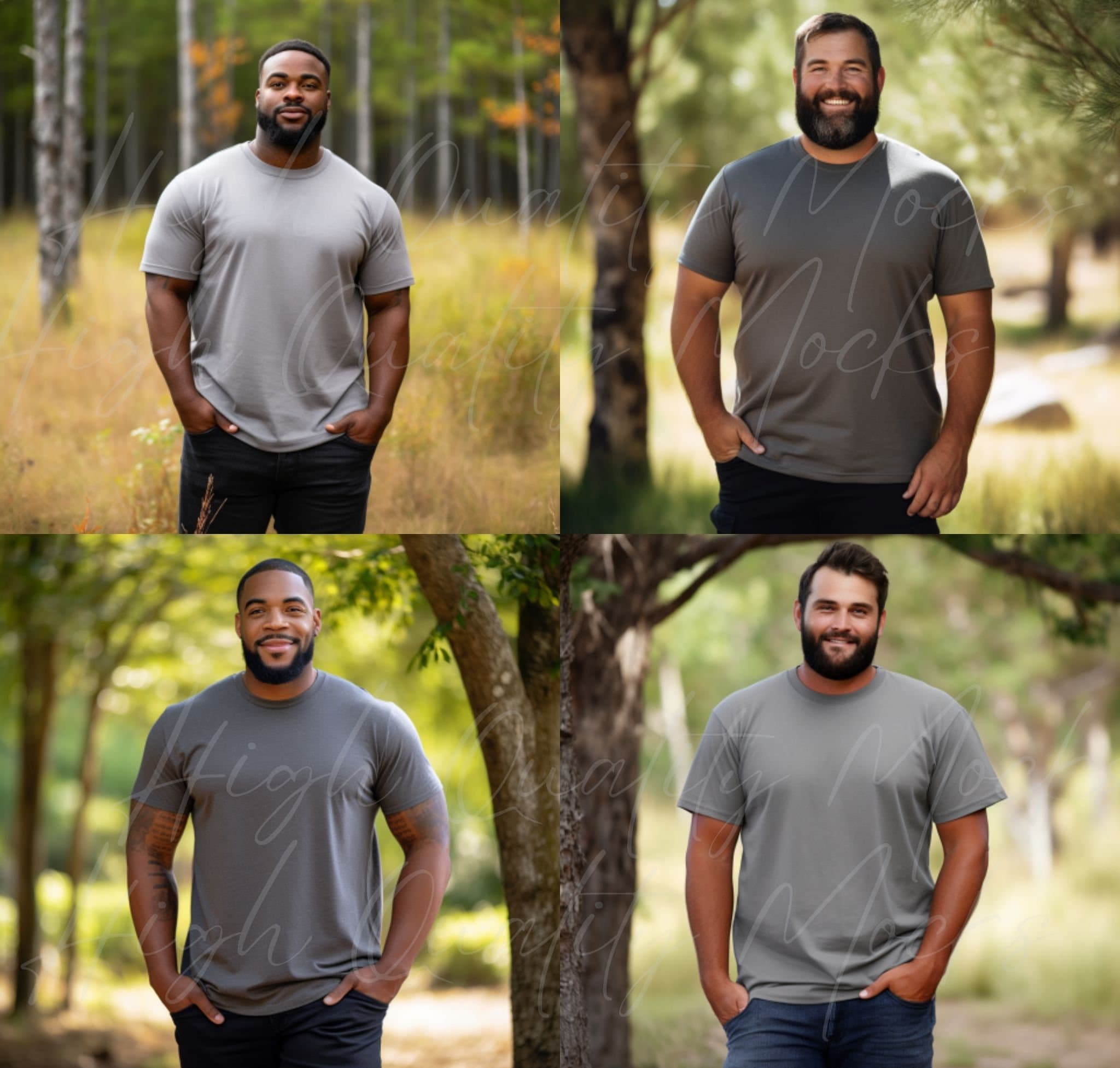 Male Plus Size Model Mockup Bundle, Plus Size Tshirt Mockup, Plus Sized ...