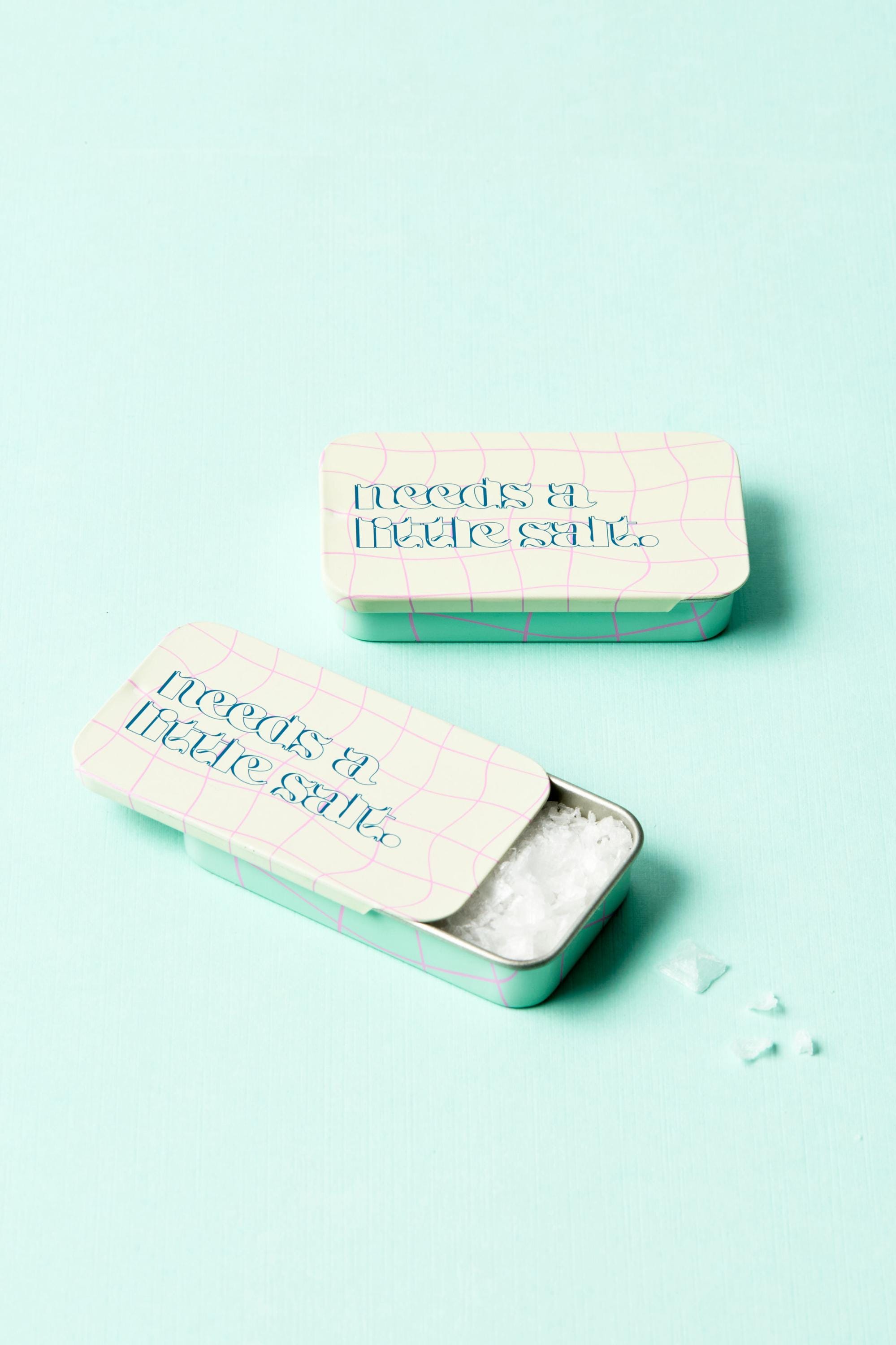 Beige/light Blue Pocket Salt - Flakey Salt Mini Travel Tin (2-pack ...
