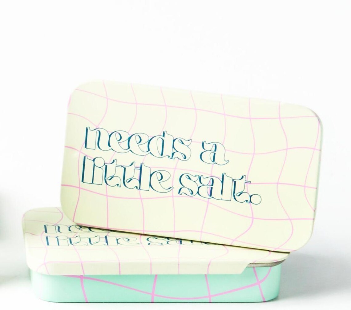 Beige/light Blue Pocket Salt - Flakey Salt Mini Travel Tin (2-pack ...