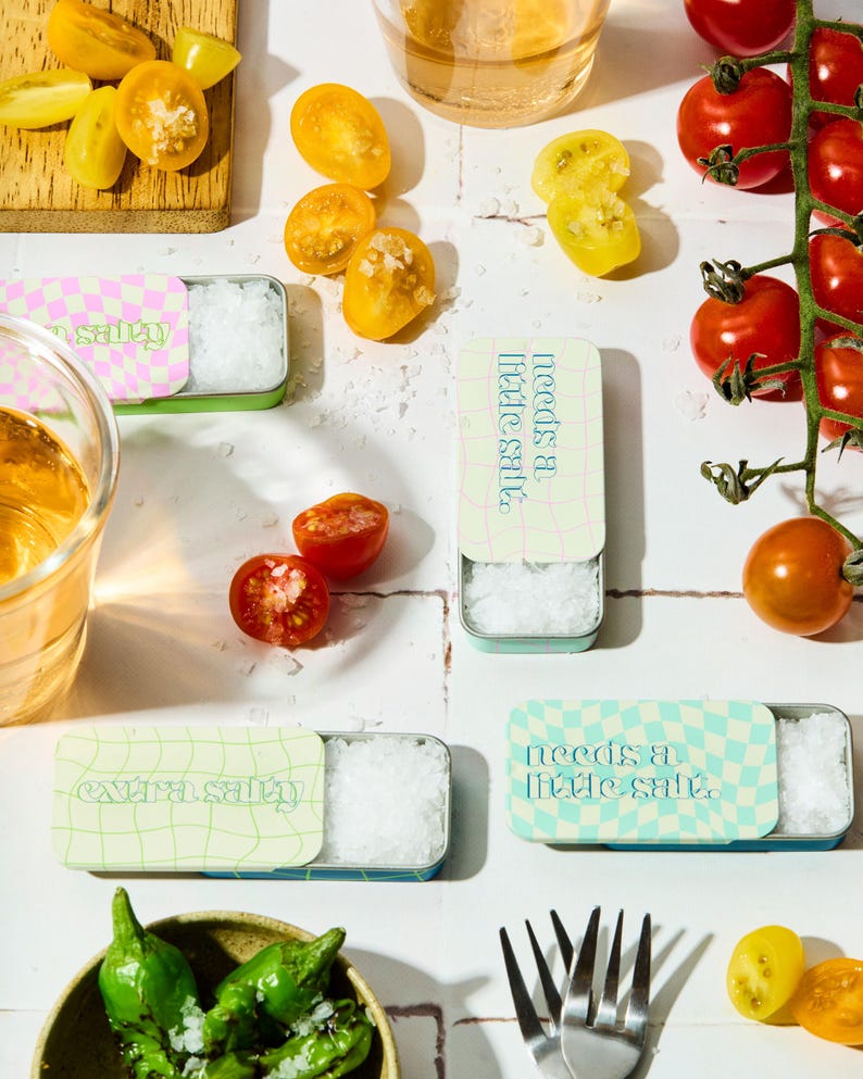 Light/dark Blue Pocket Salt Flakey Salt Mini Travel Tin (2-pack ...