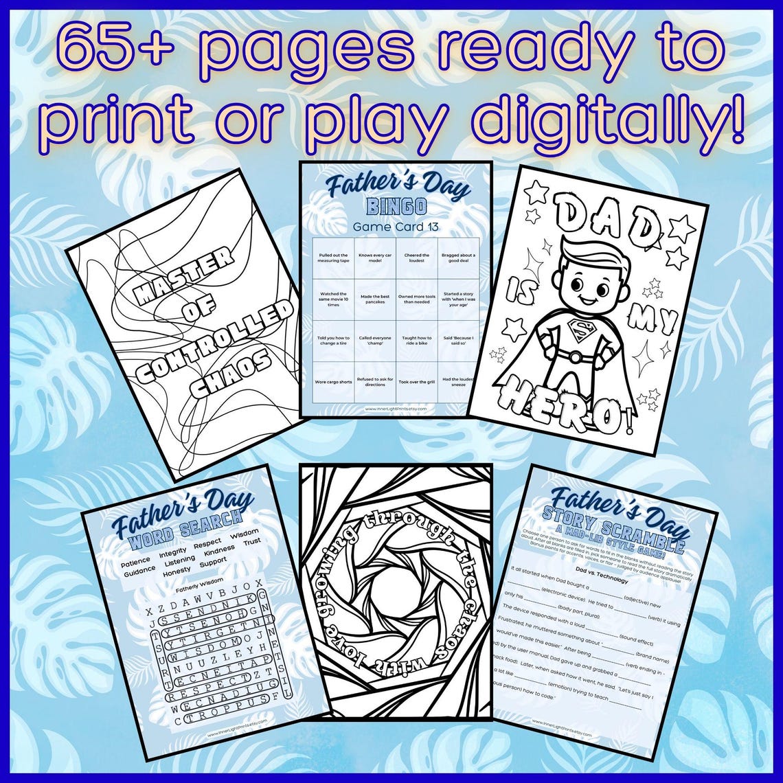 Last Minute Fathers Day Printable Game Mega Bundle 65+ Family ...