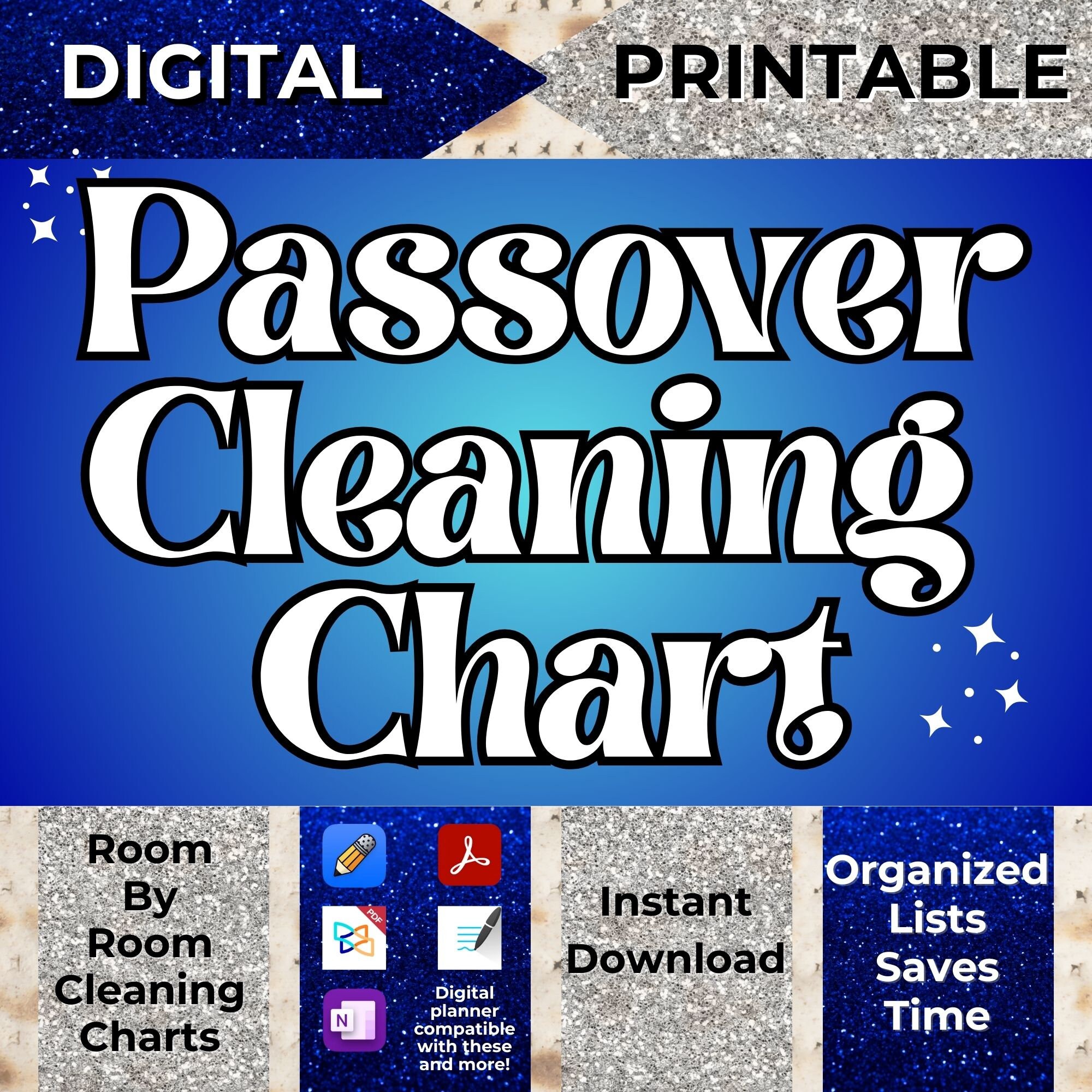 Passover Cleaning Checklist Charts 2024 Instant Download Digital ...
