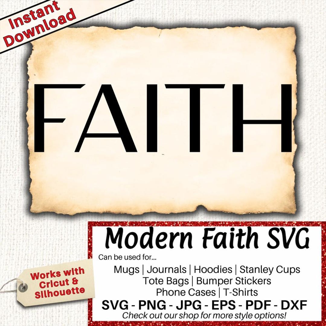 Modern Faith Svg, Inspirational Word Svg Encouraging Message Design ...