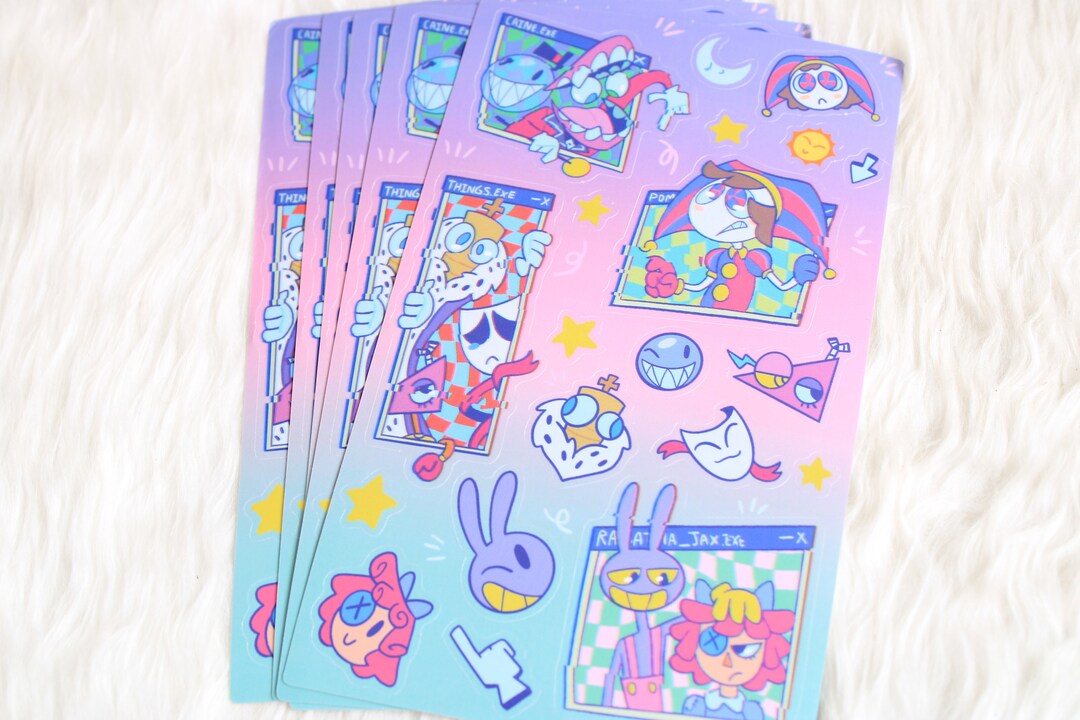 TADC the Amazing Digital Circus Sticker Sheet 100170mm - Etsy Canada