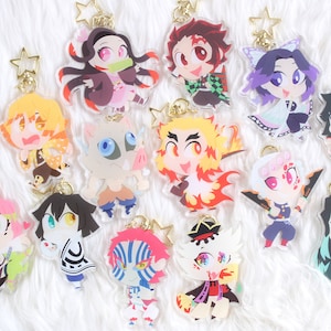 Kimetsu No Yaiba Demon Slayer Acrylic Keychain Charms - Etsy