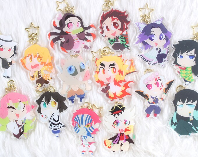 Kimetsu No Yaiba | Demon Slayer | Acrylic Keychain Charms - Etsy