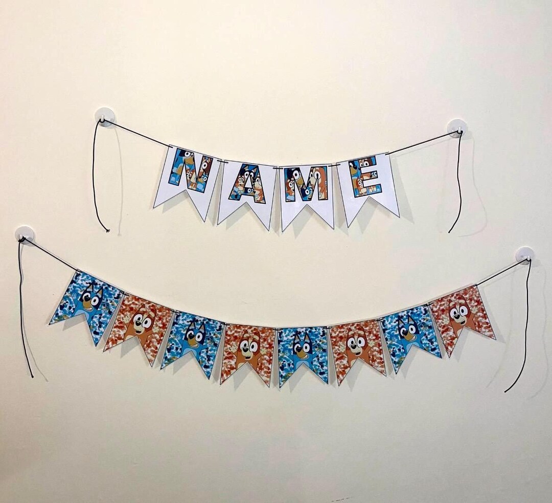 Bluey & Bingo Custom Name Bunting - Etsy