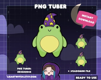 FROG PNGTUBER | Png-tuber Model for Twitch, Youtube, Discord | Streaming Graphics | Cute Assets ...