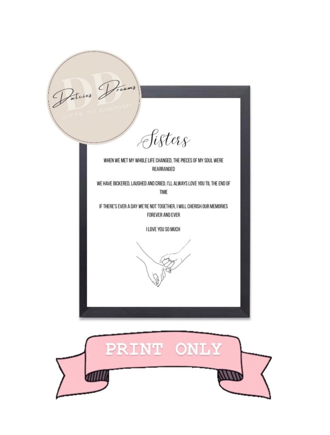 Sisters Poem Print, Poem for Sister, Sisters Bond, Sister Gift, Gifts ...