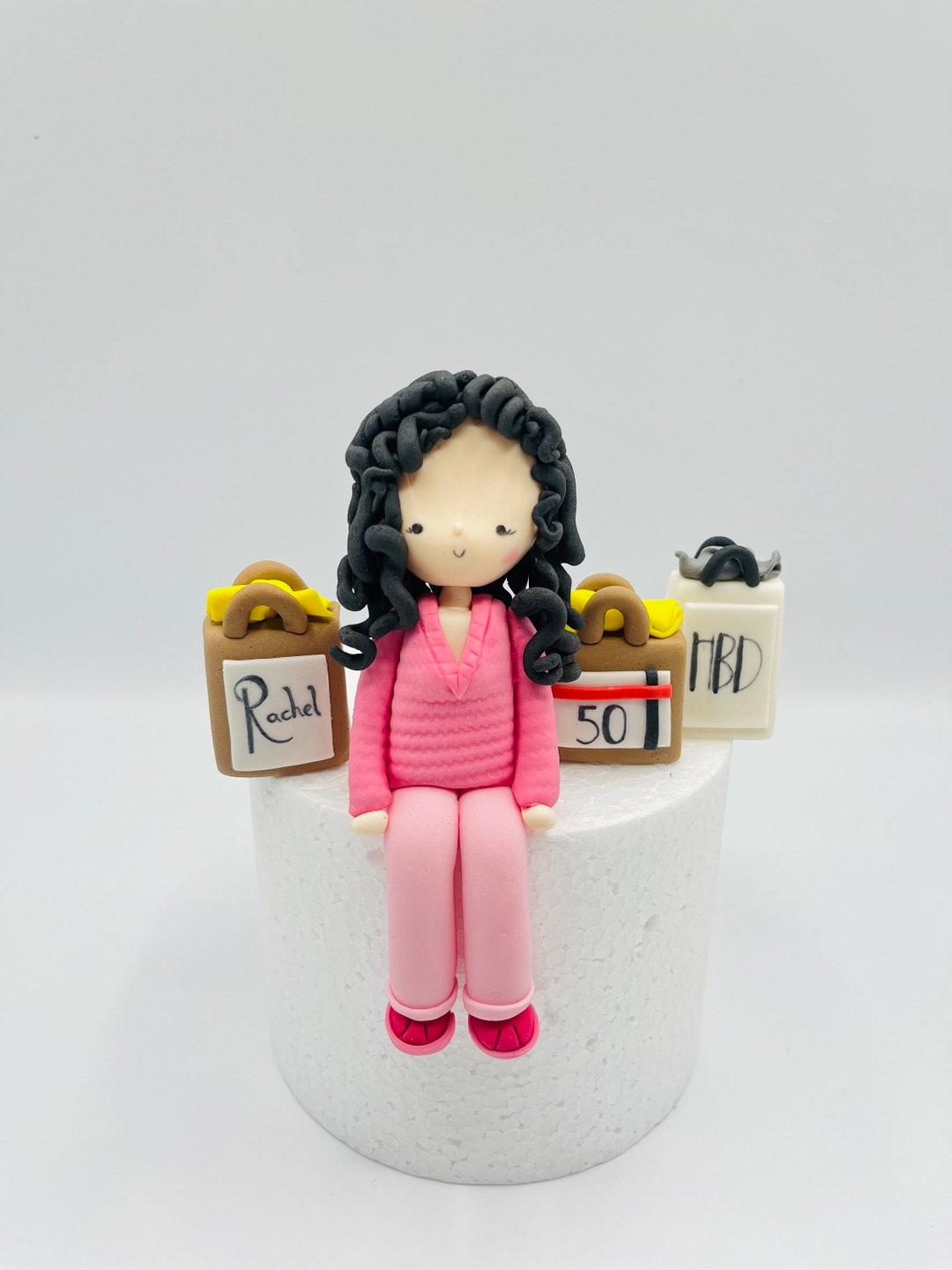 Shopping Cake Topper/shopaholic Cake Topper/personalised Shopping Lady ...
