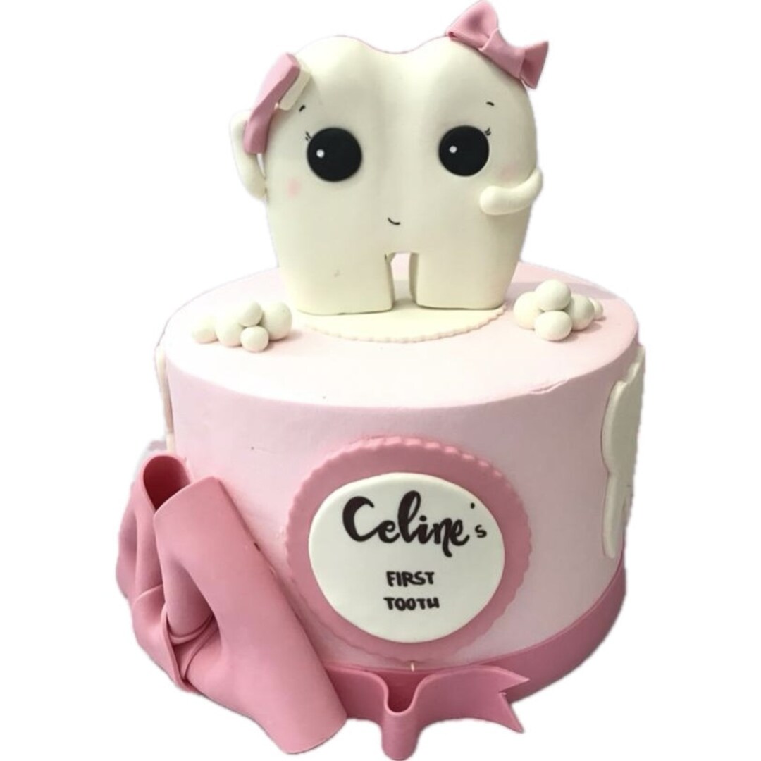 First Tooth Cake Topper/baby First Tooth Party Cake/fondant First Tooth ...