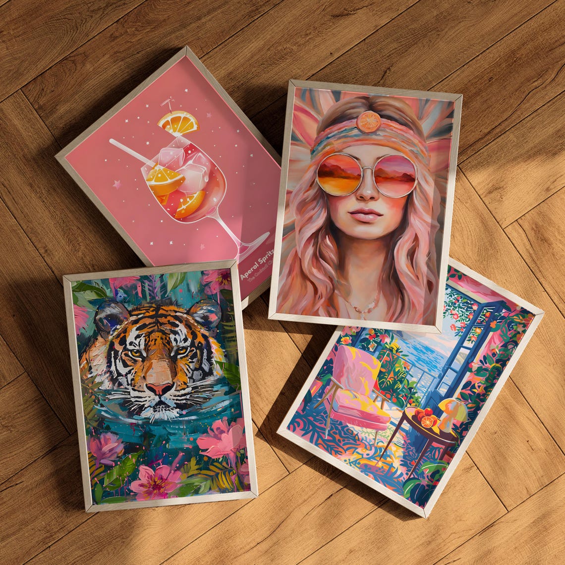 Maximalist Gallery Wall, Set of 8, Pink, Butterfly, Girly, Leopard ...