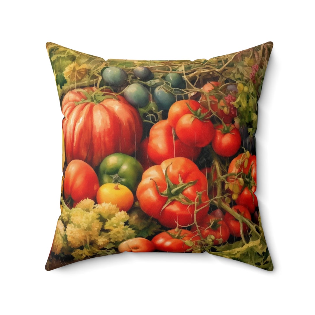 Watercolor Garden Pillow | Vegetables Pillow | Spring Decor ...