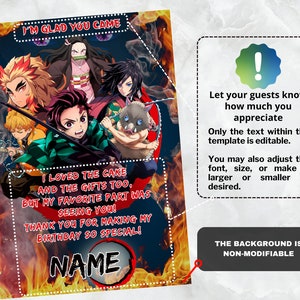 Demon Slayer Birthday Invitation | Kids Birthday Invite | Canva Digital ...