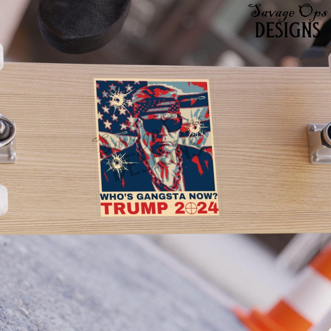 Funny Gangster Trump 2024 Sticker, MAGA Republican Gift, Donald Trump ...